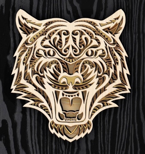 Laser Cut Files DXF SVG CNC Pdf Tiger Panel Cnc Multilayer Tiger Svg ...