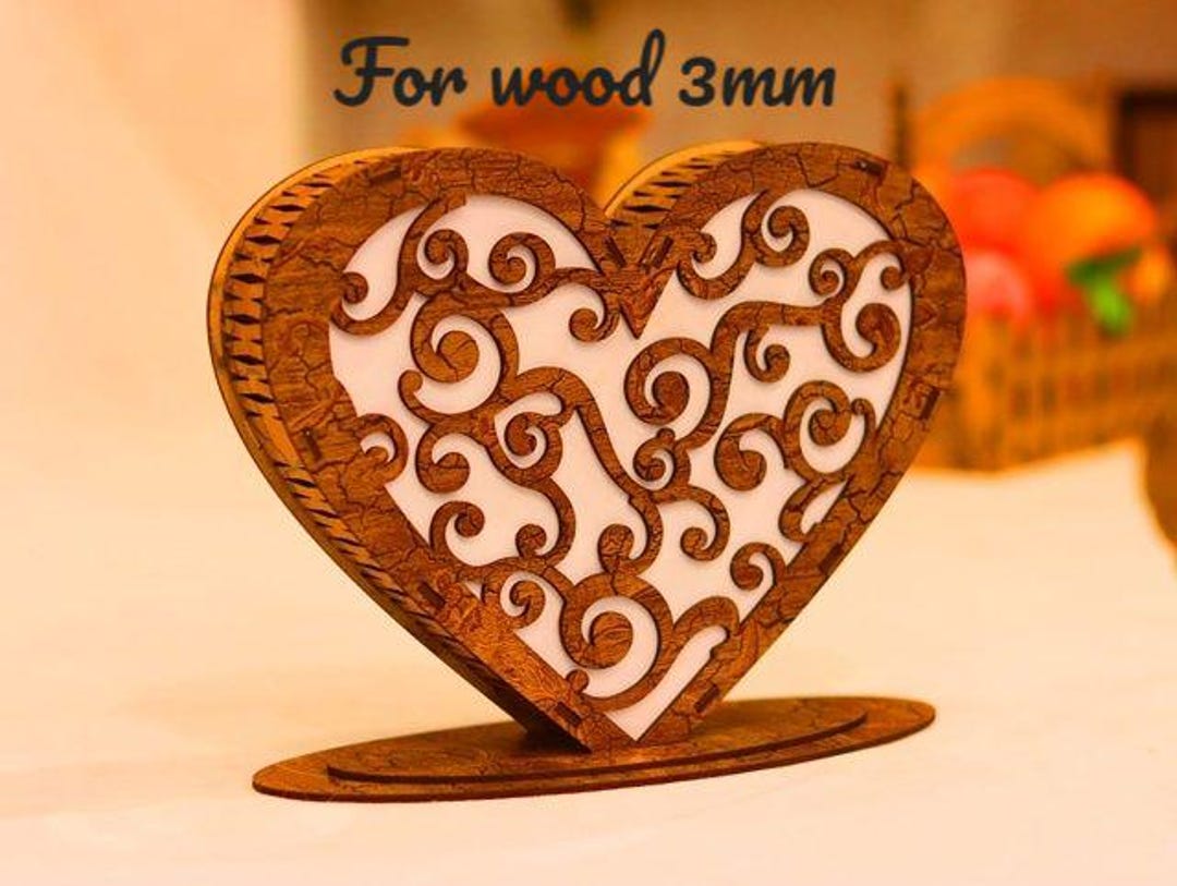 Laser Cut Files DXF SVG CNC Pdf Heart Lamp Cnc Tea Night Light Svg ...