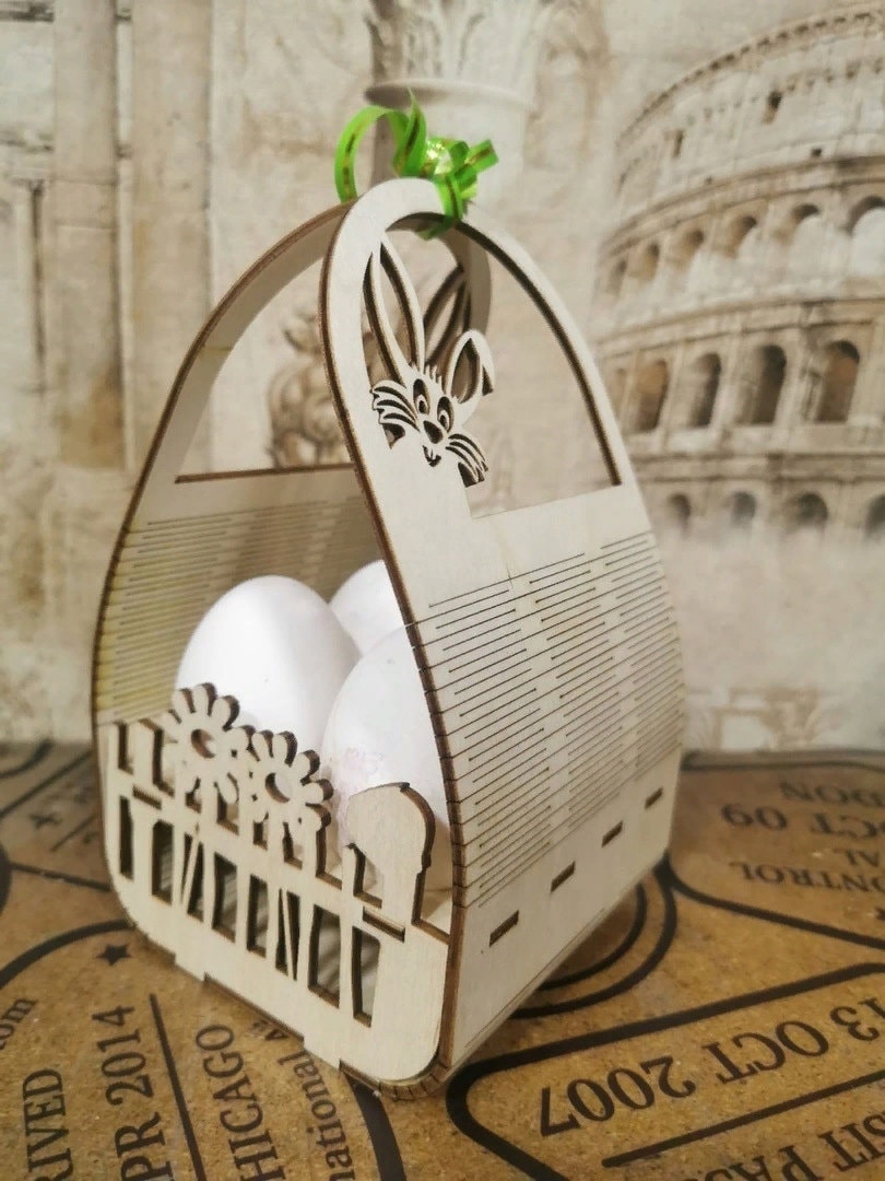 Laser Cut File DXF SVG CNC Easter Cnc Egg Basket Svg Egg Stand Cnc ...