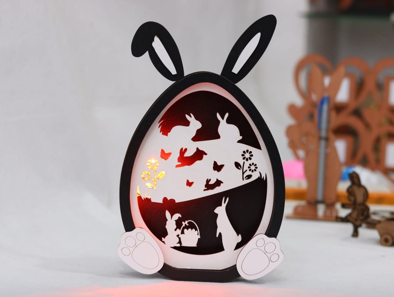 Laser Cut File DXF SVG CNC Easter Cnc Easter Egg Svg 3D Easter Cnc Egg Lamp Cnc Night Light ...