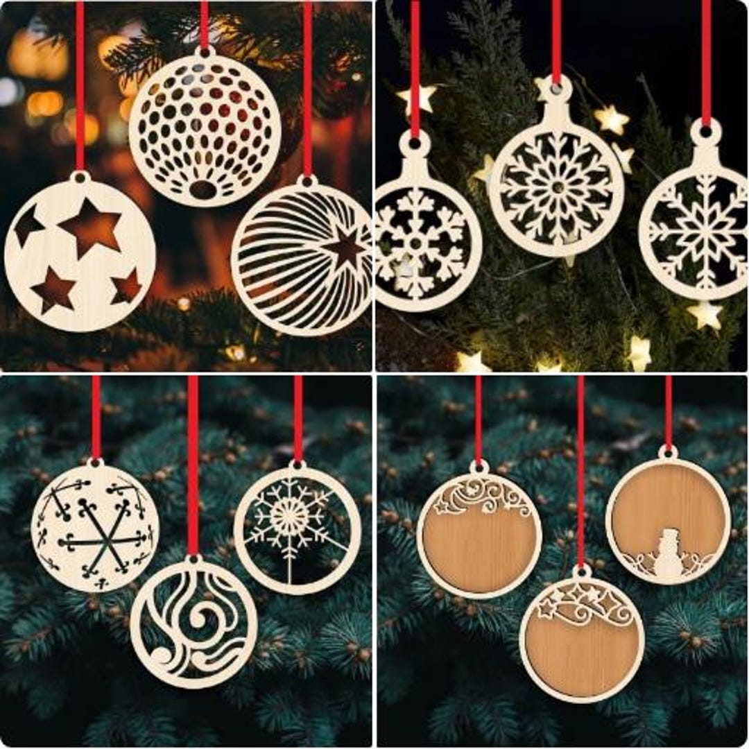 Laser Cut File DXF SVG CNC Christmas Cnc Christmas Balls Svg Christmas ...