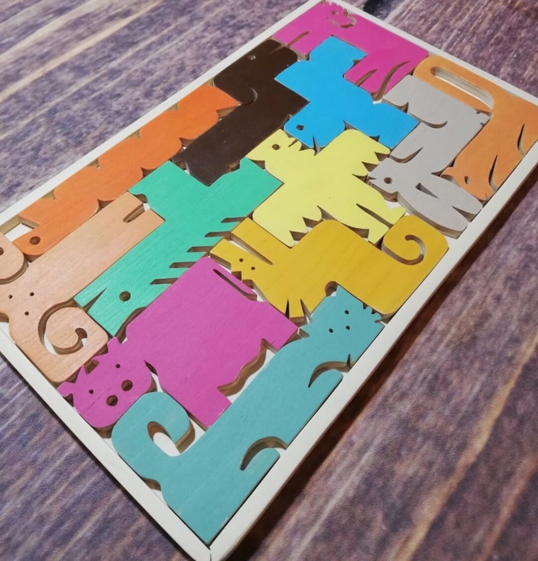 Laser Cut Files DXF SVG CNC Pdf Animal Puzzles Cnc Animal Svg Puzzle ...