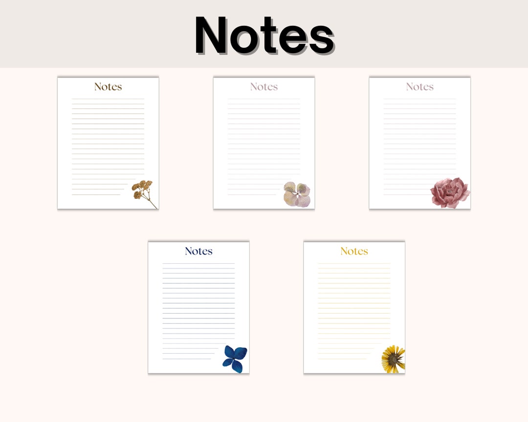 Classic Note Pages Printable Digital Notes PDF Notes - Etsy