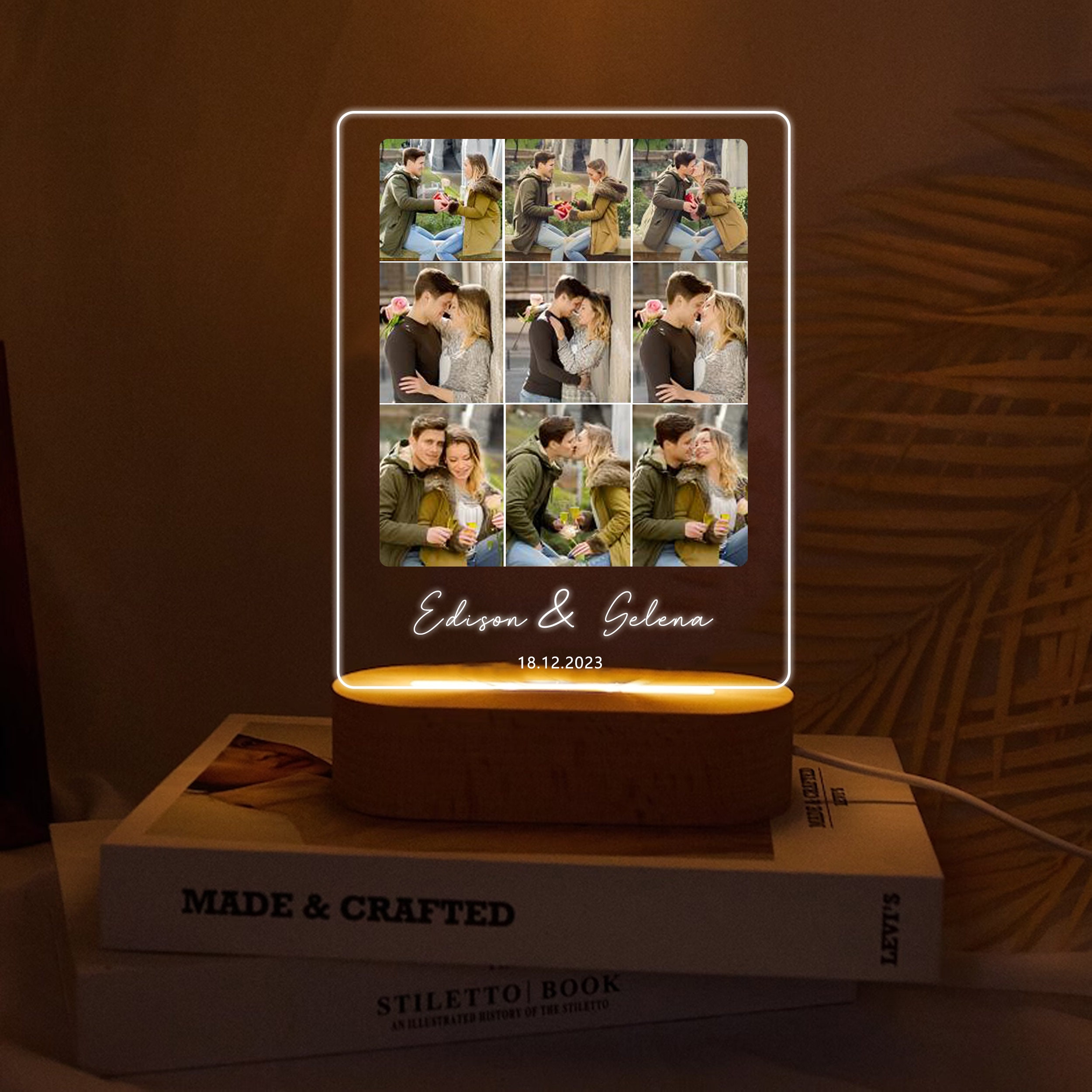 Custom Photo LED Light, Couple Gift for Boyfriend, Photo Collage Gift ...