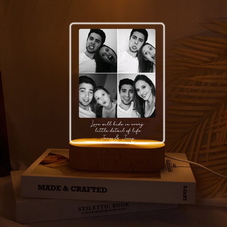 Custom Photo LED Light, Couple Gift for Boyfriend, Photo Collage Gift ...