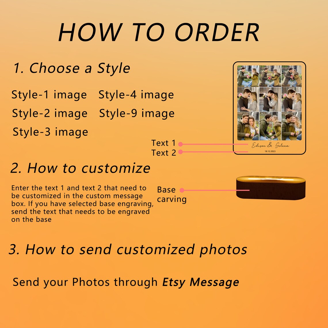 Custom Photo LED Light, Couple Gift for Boyfriend, Photo Collage Gift ...