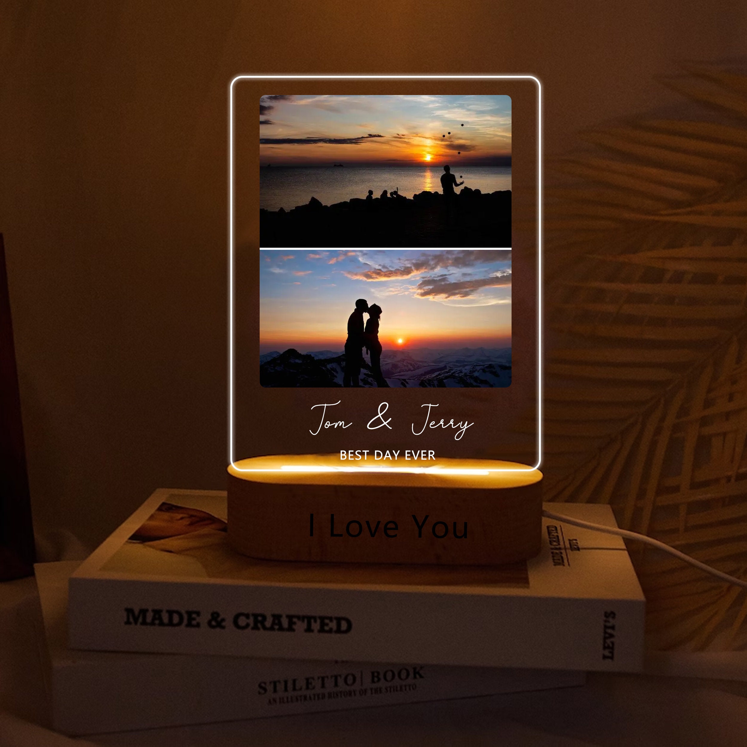 Custom Photo LED Light, Couple Gift for Boyfriend, Photo Collage Gift ...