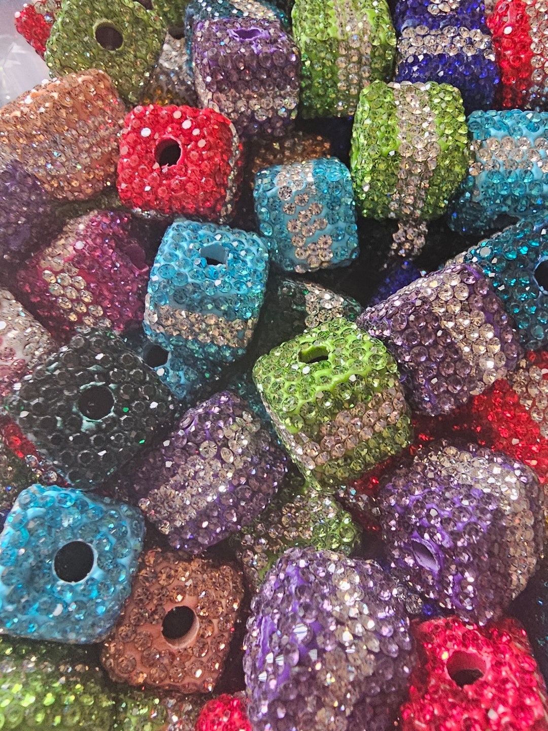 16MM RHINESTONE STRIPE CUBE Mix - Etsy
