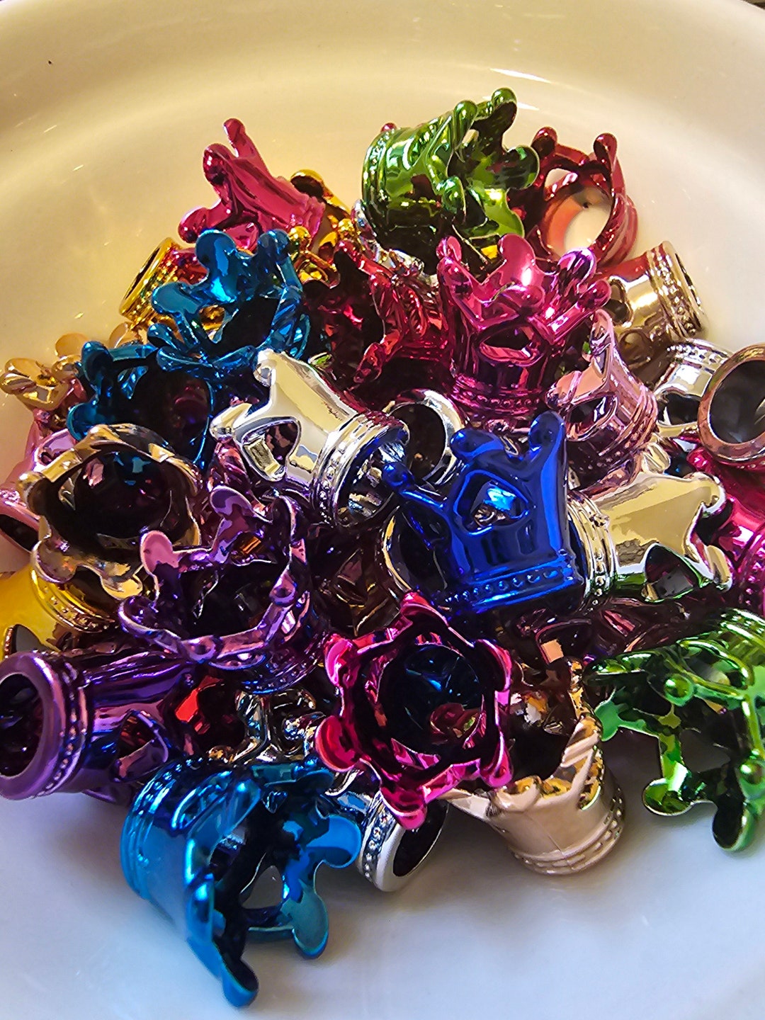 12 Mm Metallic Crown Pen Toppers 15 Ct - Etsy