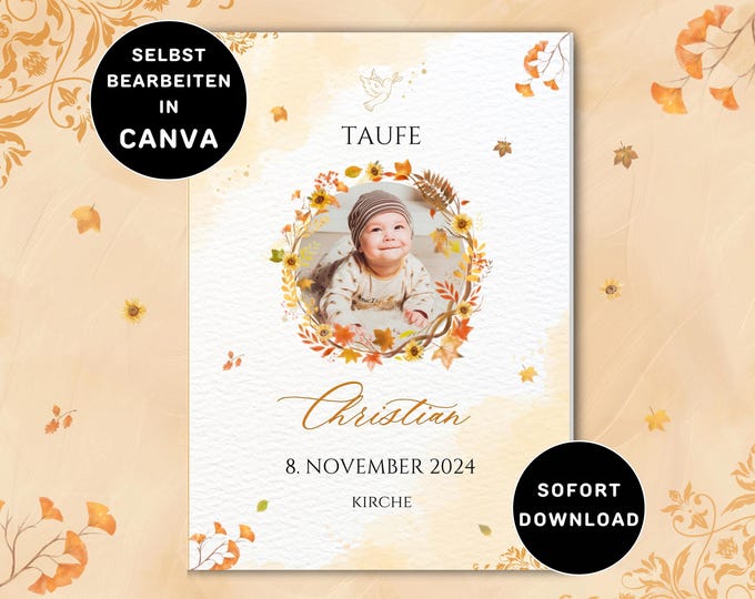 Taufheft Vorlage Junge, Taufe, Taufheft personalisierbar, Kirchenheft ...