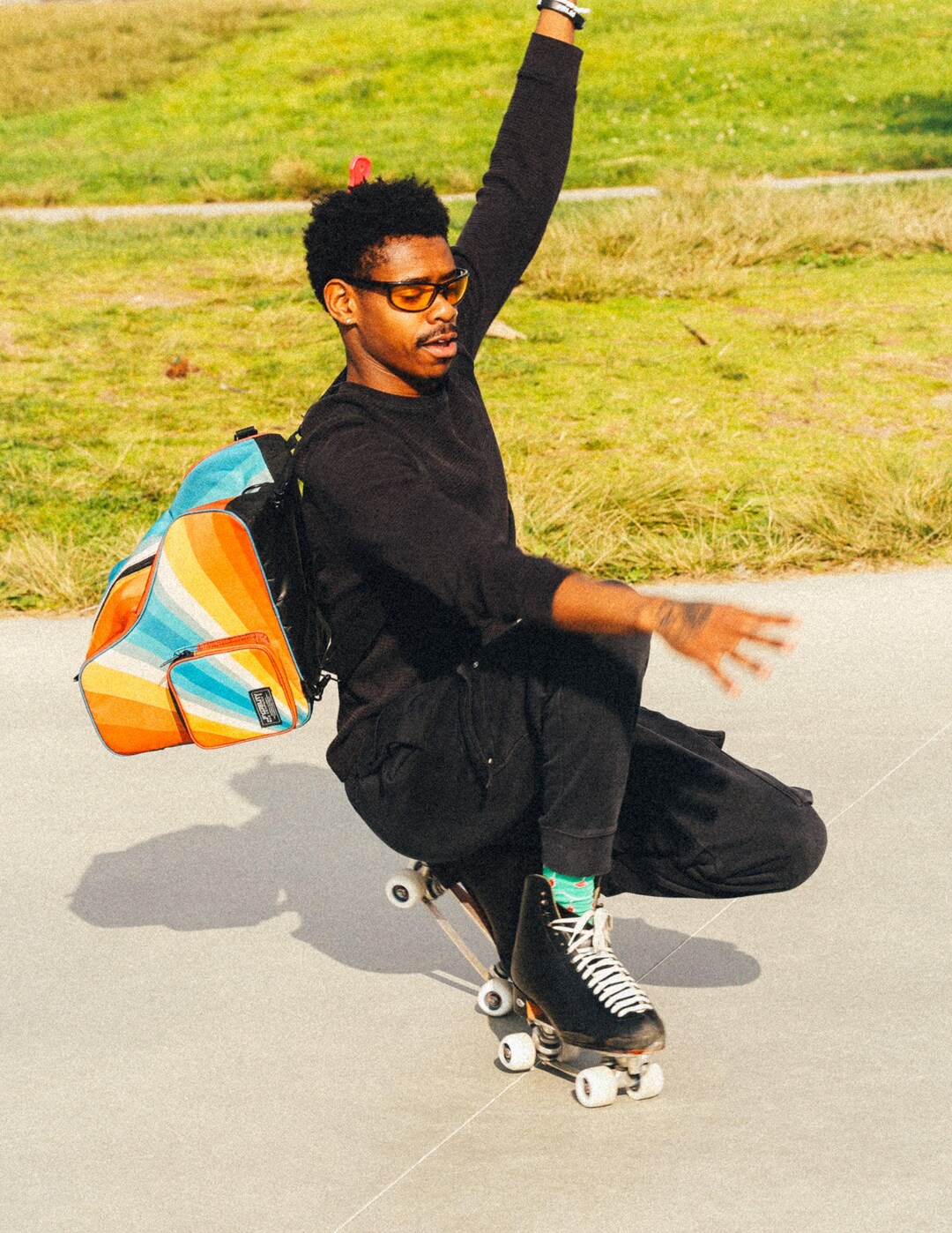 Roller Skate Backpack | Freewheelin' | Retro Rainbow - Etsy