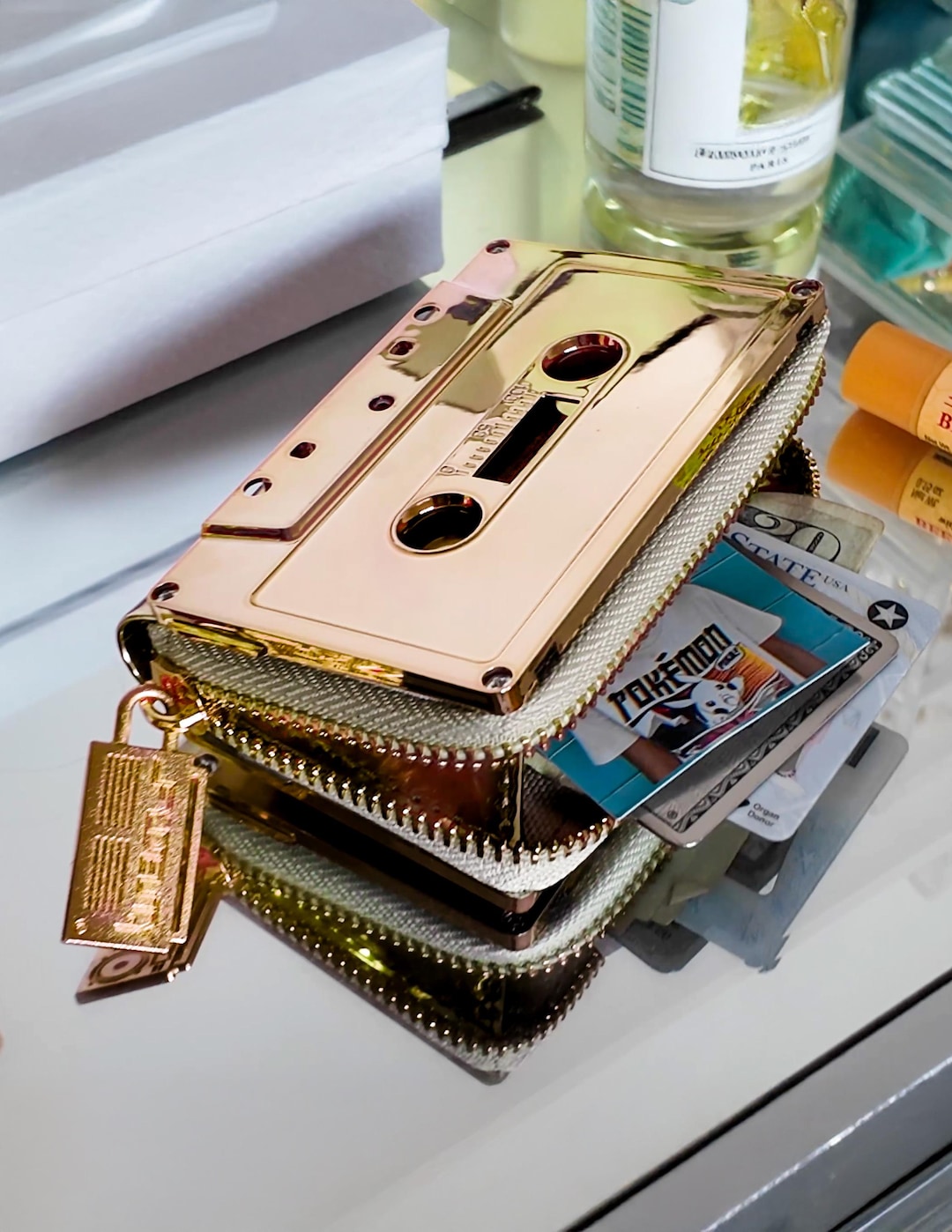 Fydelity Cute Wallet- 80s Retro Cassette Tape Wallet | Small Gold ...