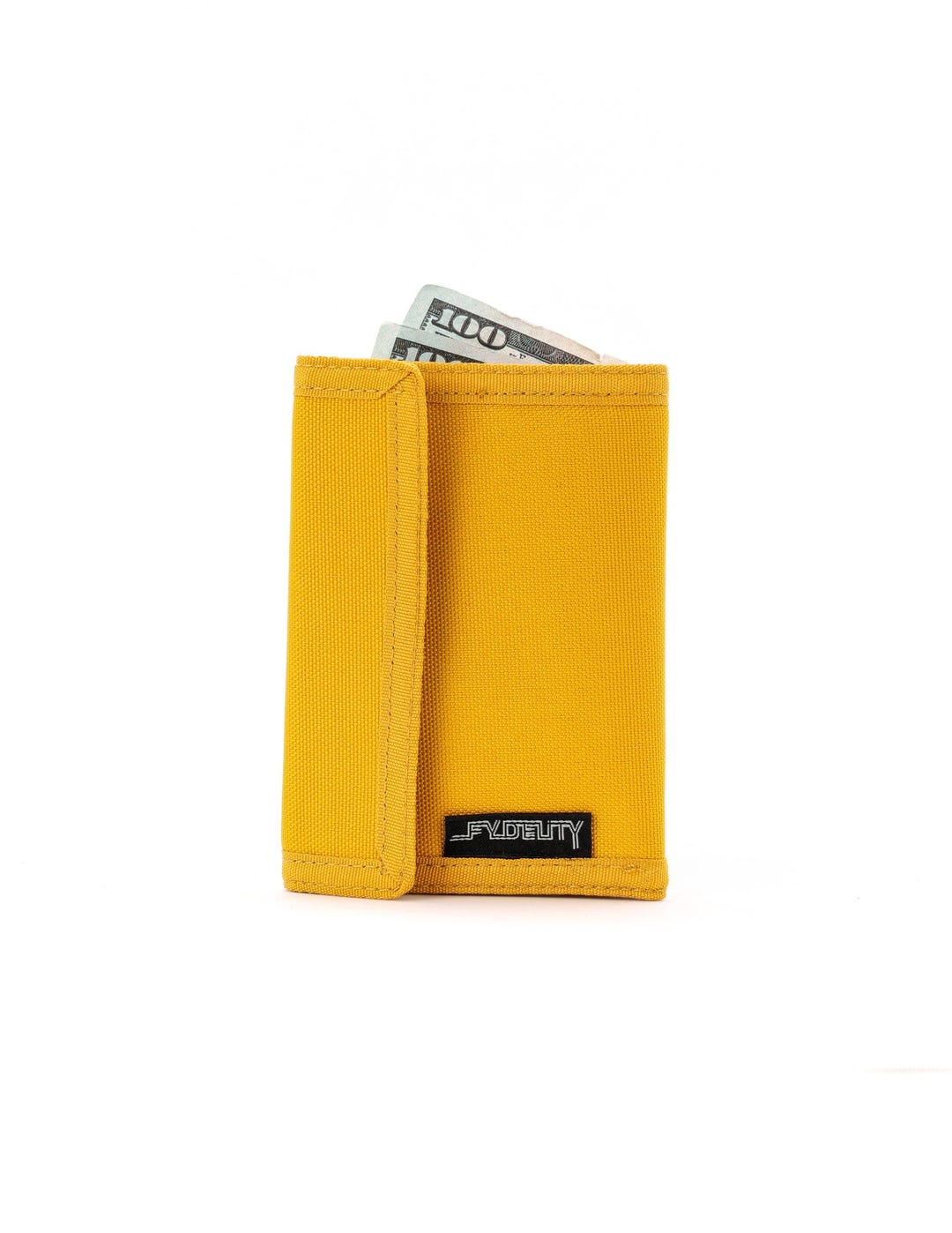 80s Wallet Slim RFID Blocking: Retro Mustard Color, Sustainable RPET ...