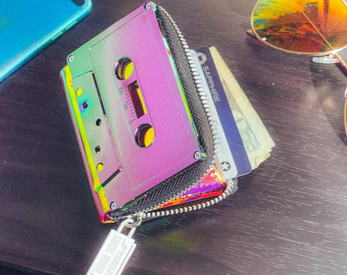 Fydelity Cute Wallet- 80s Retro Cassette Tape Wallet | Small Purple ...