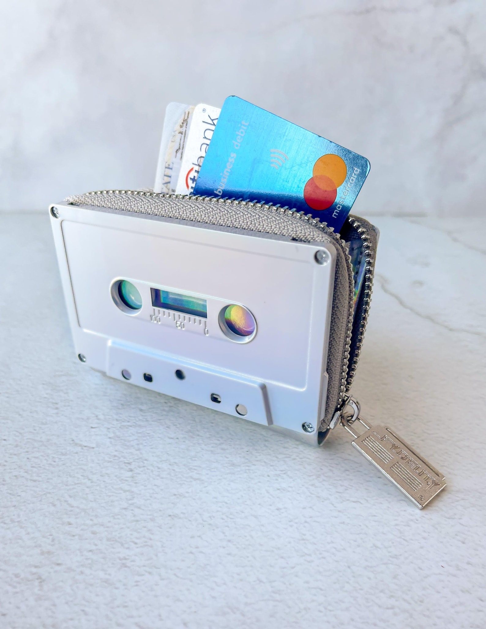 Cassette Wallet Retro Mixtape: Electro Silver Chrome - Cute Womens ...