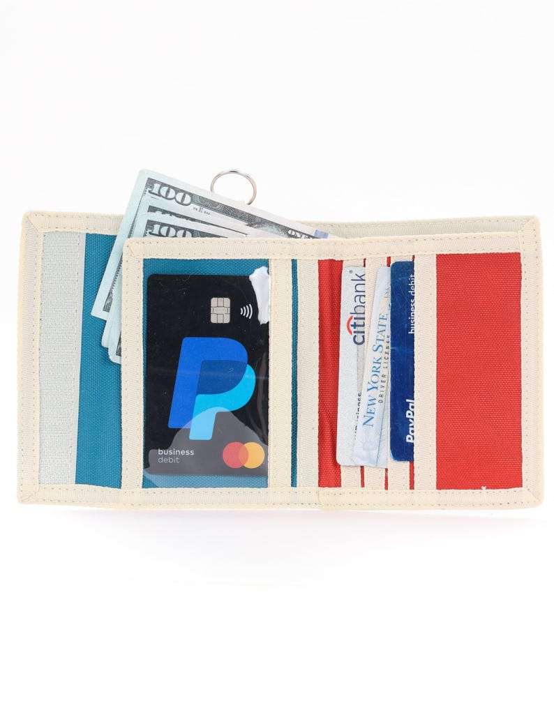 80s Wallet RFID - Retro Stripe Slim Wallet - Eco-friendly RPET Material ...