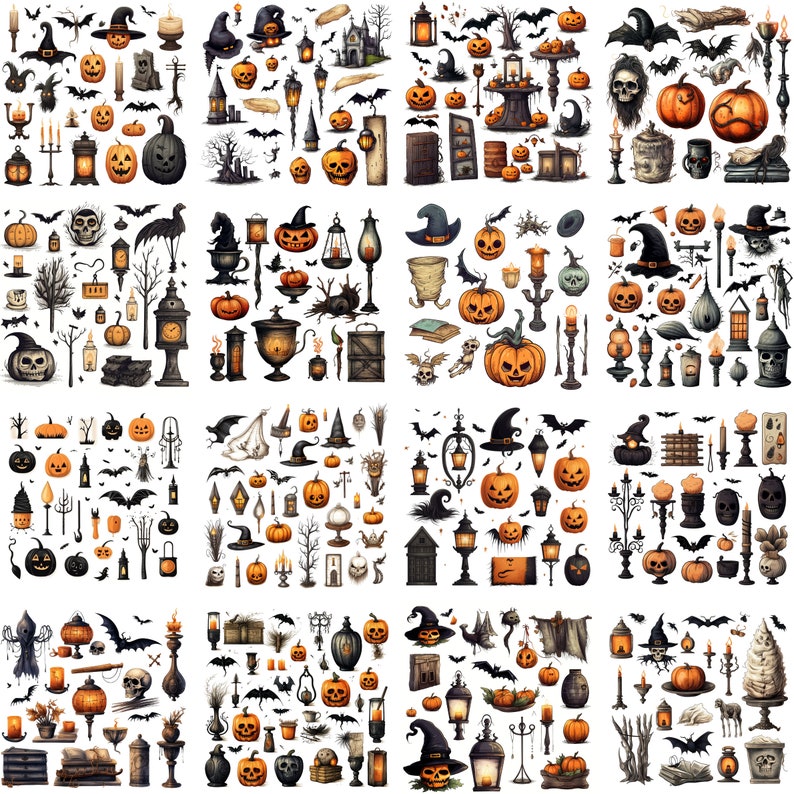 Happy Halloween Clipart, Cute Halloween, Pumpkin Cat Witch Hat, Fall ...