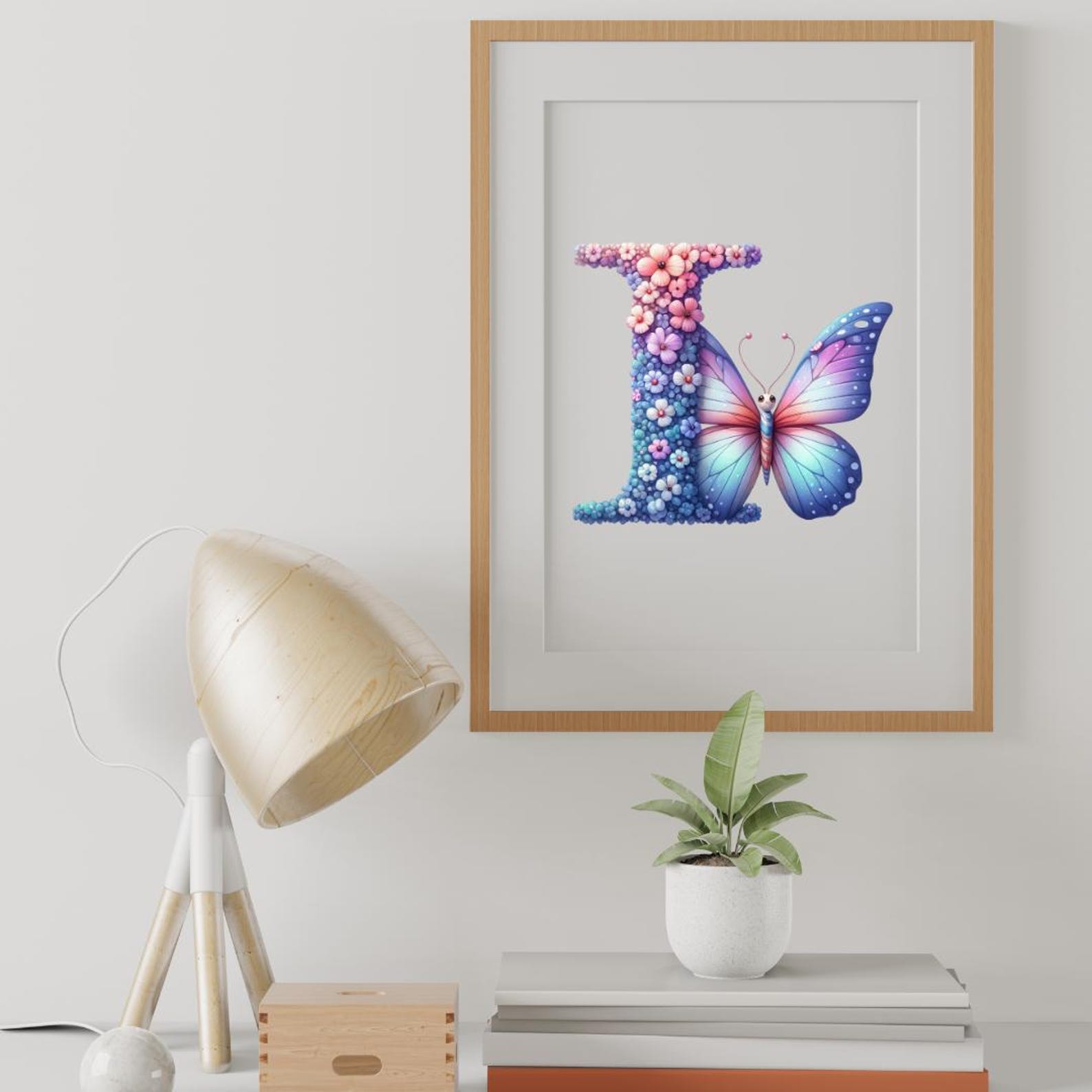 Butterfly Alphabet Clipart, Printable Illustrations, Floral Letters ...