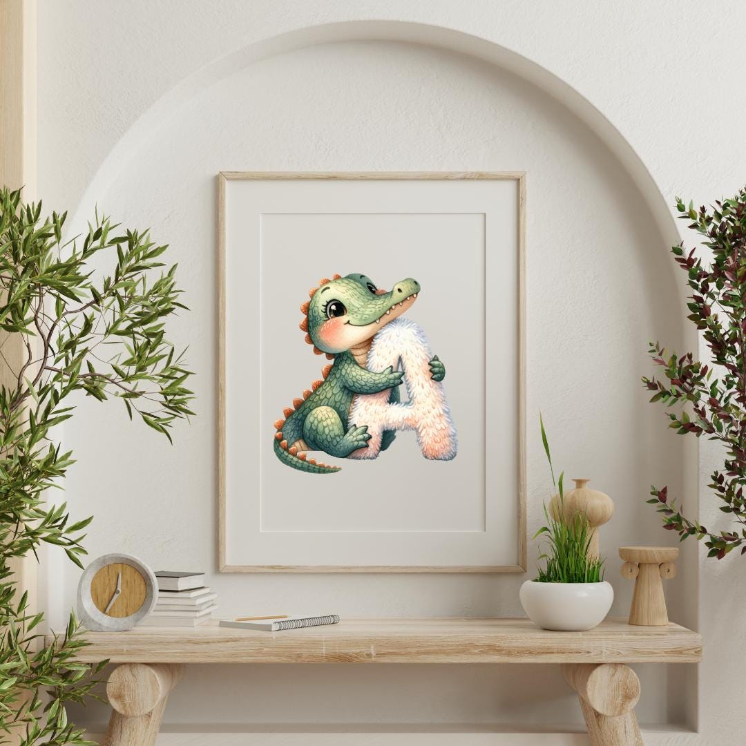 ABC Alphabet Png, Watercolor Animal Alphabet, Animal Letters Wall Art ...