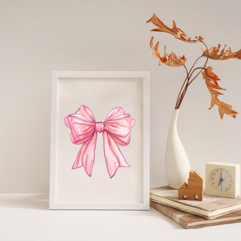 Pink Bow PNG, Light Pink Bow PNG, Flirty PNG, Clipart Png, Watercolor ...