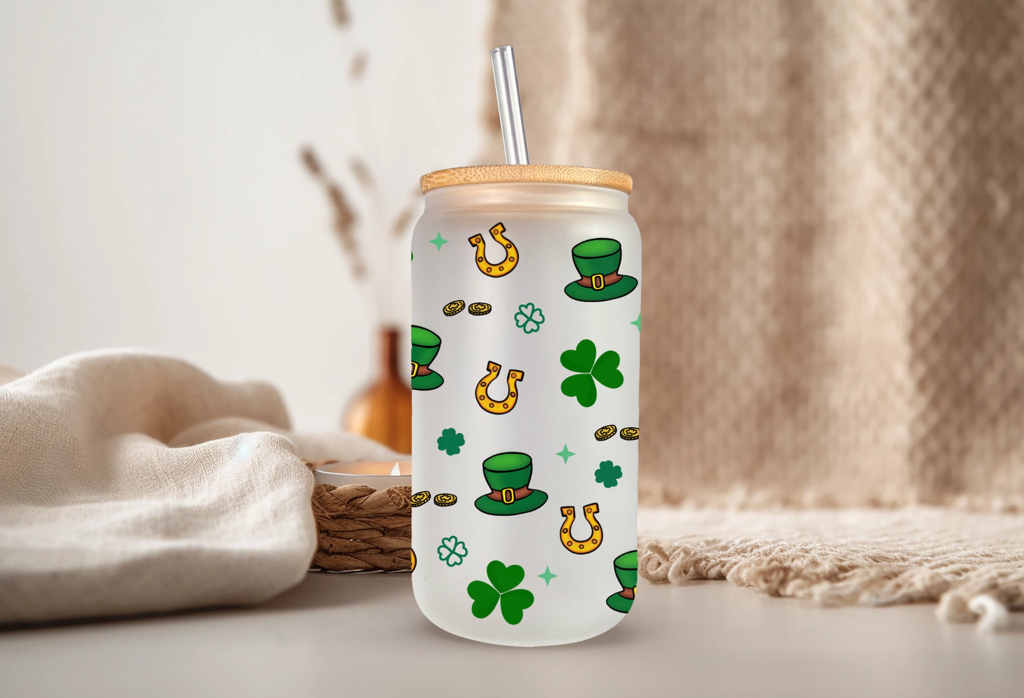 Día de San Patricio SVG, Lata de vidrio SVG, St Patricks Day Can Glass ...