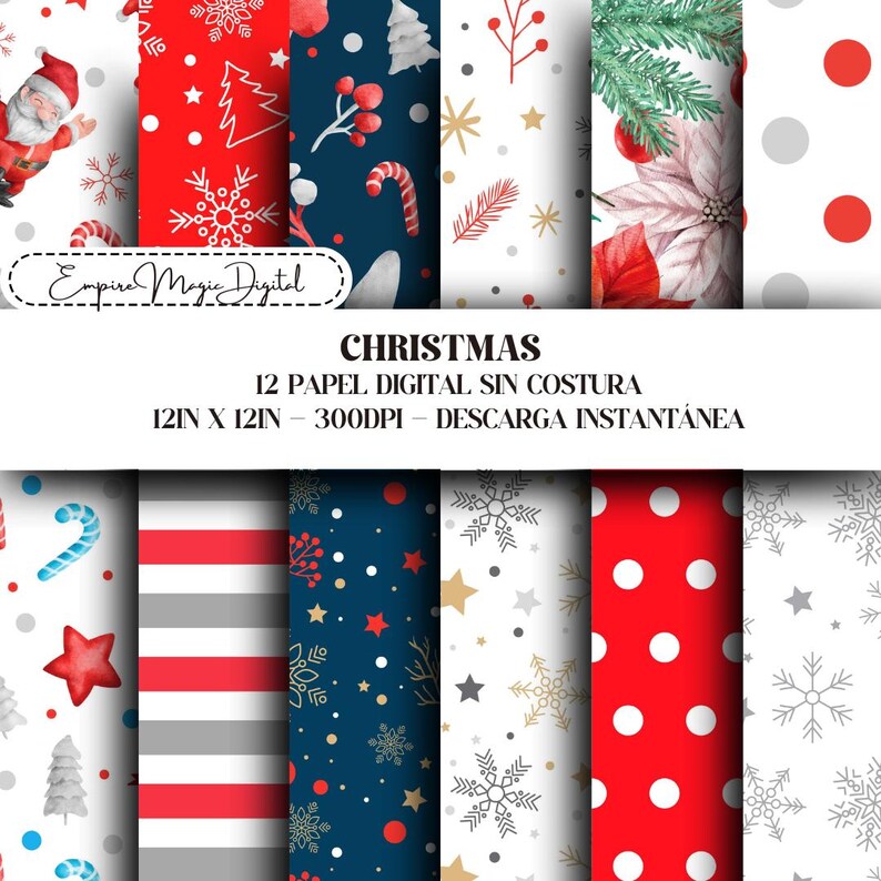 Pattern Designs, Christmas Digital Paper, Paper Patterns, Christmas ...