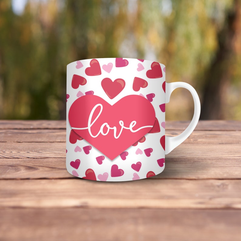 Valentine's Mug Design, Valentine's Mug Wraps, 11oz 15oz Mugs ...