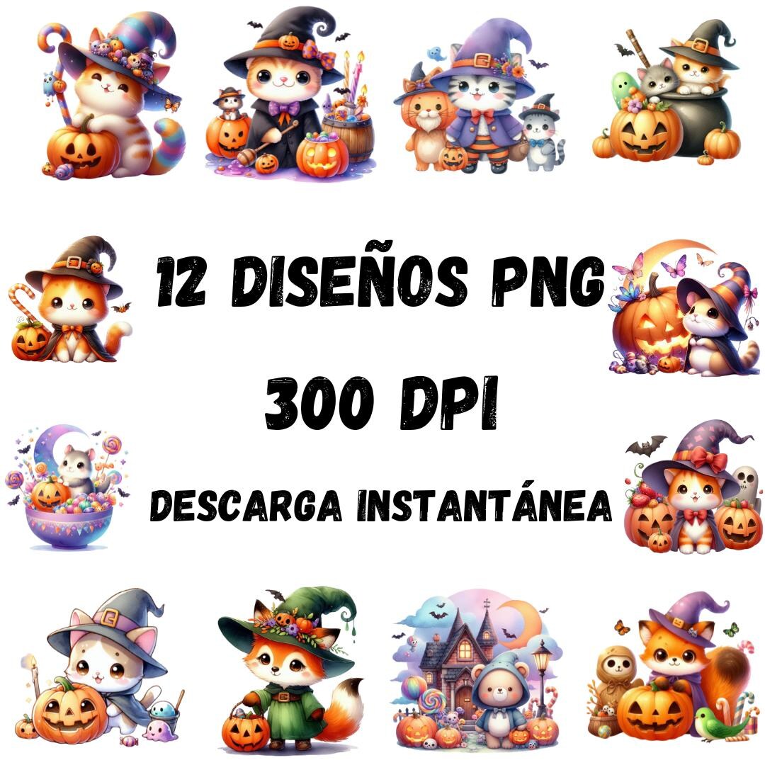 Cute Animals, Halloween PNG, Halloween for Kids, Halloween Graphics ...