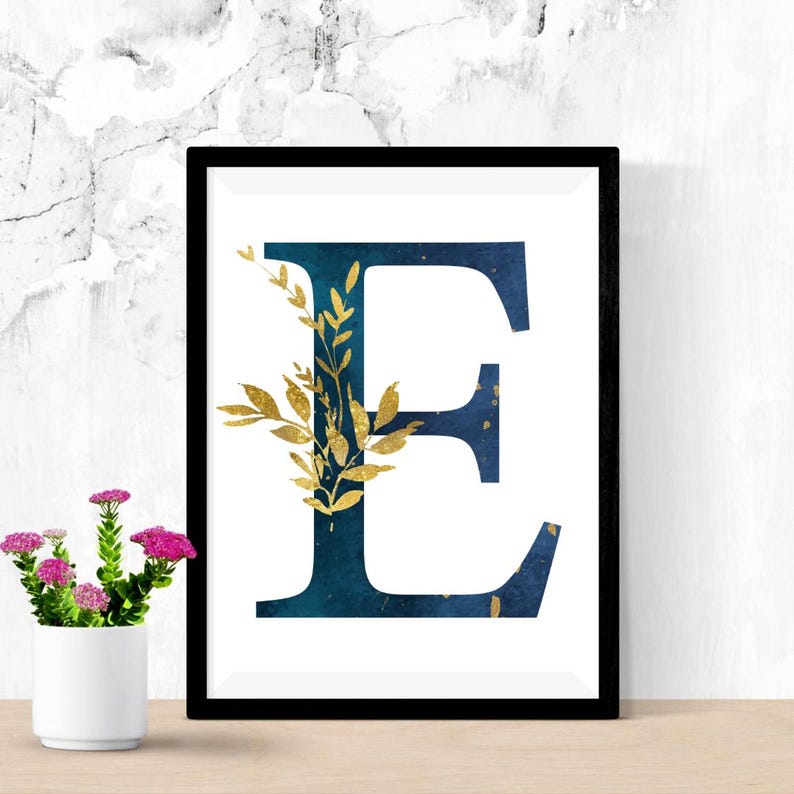 Floral Alphabet A - Z Clipart, Blue Floral Letters Png, Watercolor ...