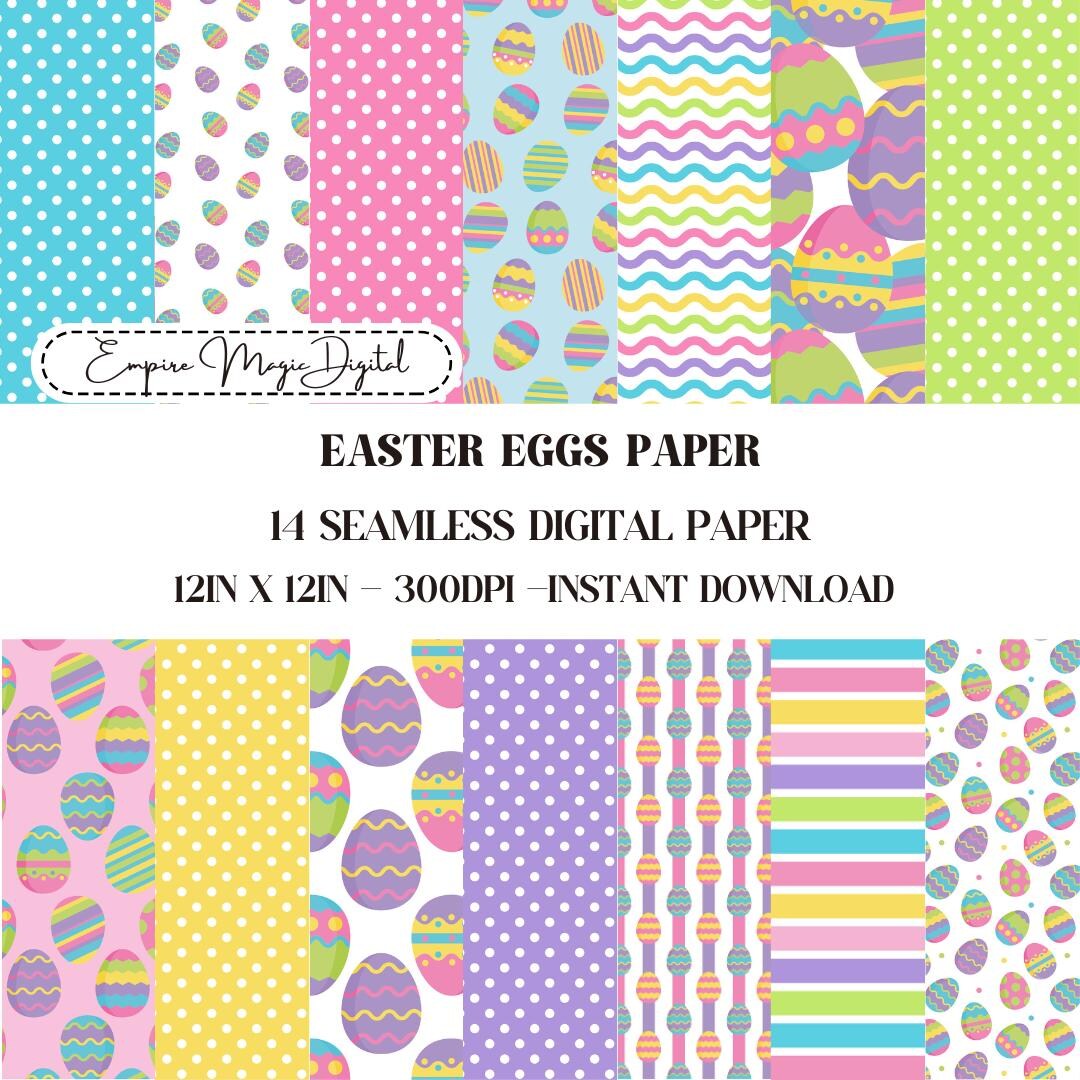 Easter Digital Paper, Easter Patterns, Seamless Paper, Spring Digital ...