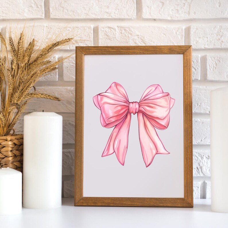 Pink Bow PNG, Light Pink Bow PNG, Flirty PNG, Clipart Png, Watercolor ...