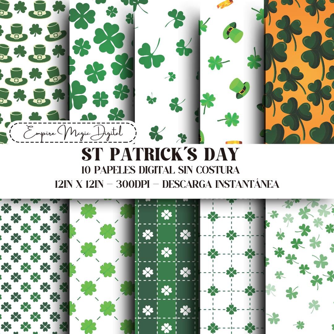 Clover Pattern, Digital Papers, Seamless Pattern, Scrapbook, Clover ...