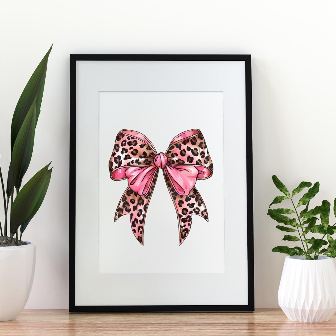Leopard Bow PNG, Flirty Pink Bow PNG, Cheetah Bow PNG, Girly Png, Pink ...