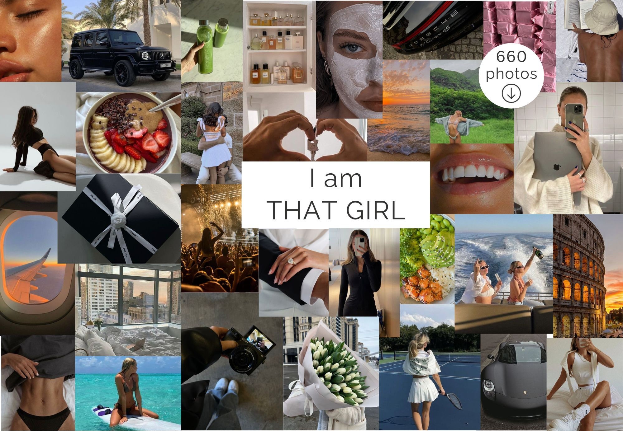 THAT GIRL Vision Board Bundle, 660 Aesthetic Photos for Vision Board ...