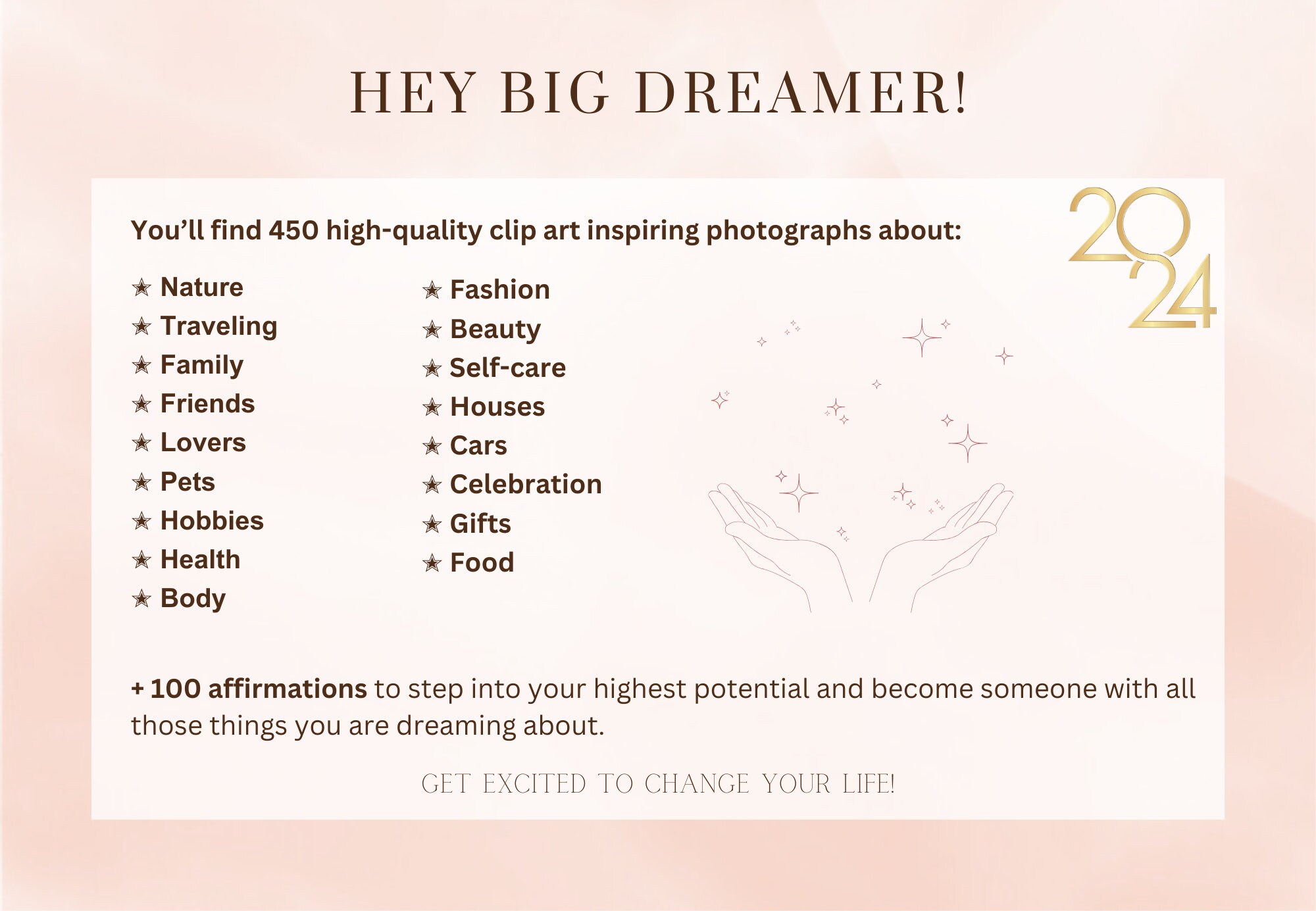 Printable 2024 Vision Board Bundle With 450 Photos 100 Affirmations ...