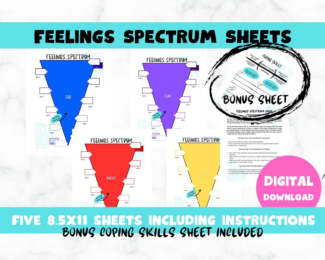 Feelings Spectrum Sheets - Etsy