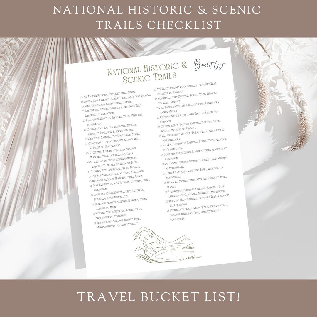 USA National Historic & Scenic Trails Checklist: Travel Bucket List ...