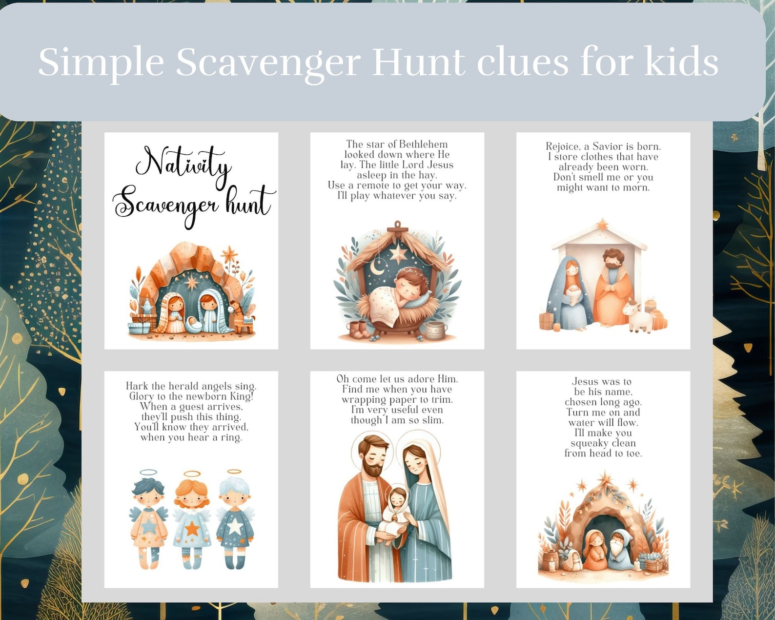 Christmas Scavenger Hunt Nativity, Instant Download, Fun & Easy Indoor ...