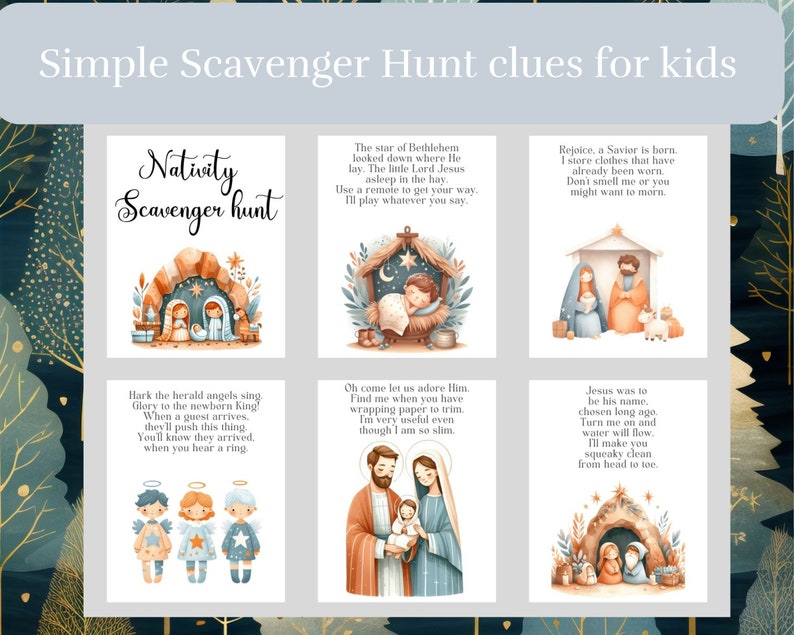 Christmas Scavenger Hunt Nativity, Instant Download, Fun & Easy Indoor ...