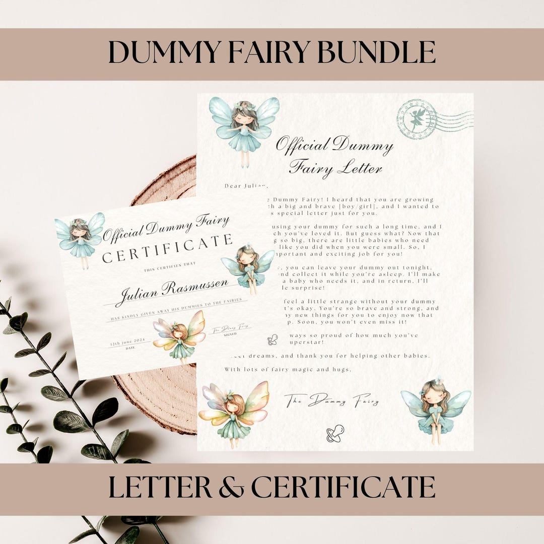 Editable Dummy Fairy Letter & Certificate: Milestone Keepsake (PDF ...