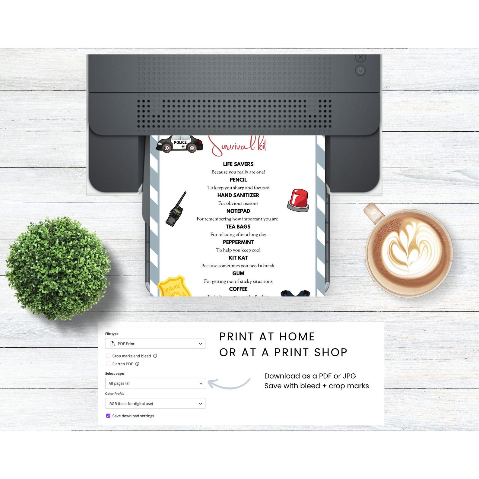 Police Officer Survival Kit Tag: First Responder Gift (PDF) - Etsy
