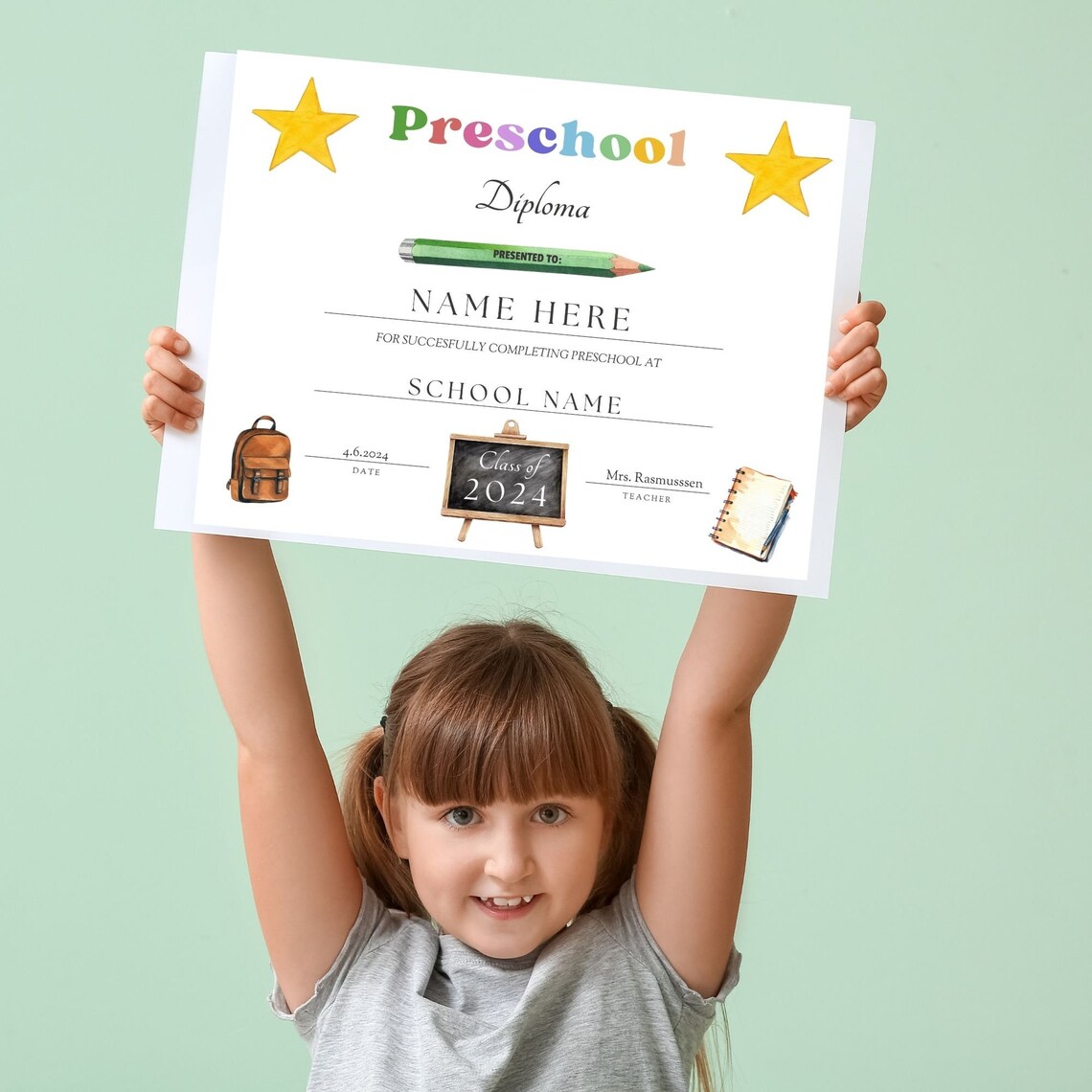 Certificate of Completion Preschool, Milestone Keepsake, Graduate ...