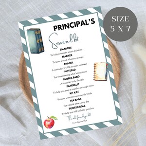 Principal Survival Kit Printable, Back to School, Pta Pto, Appreciation ...