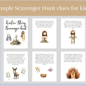 Christian Easter Story Scavenger Hunt: Bible Clues (PDF), Jesus ...