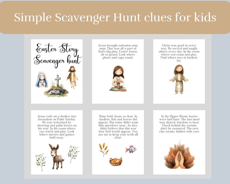 Christian Easter Story Scavenger Hunt, Christ & Bible Indoor Activity ...