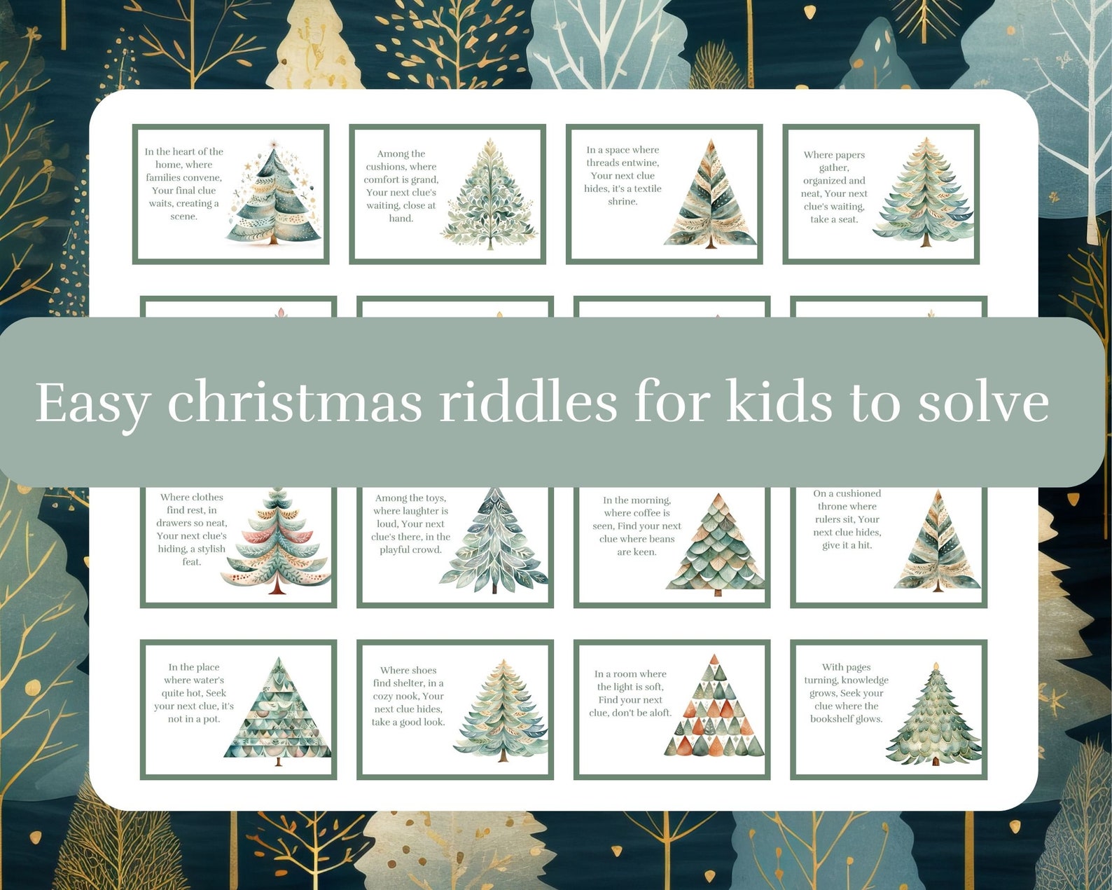 Indoor Christmas Scavenger Hunt Clues, Kids Young Teens Tweens, Easy ...