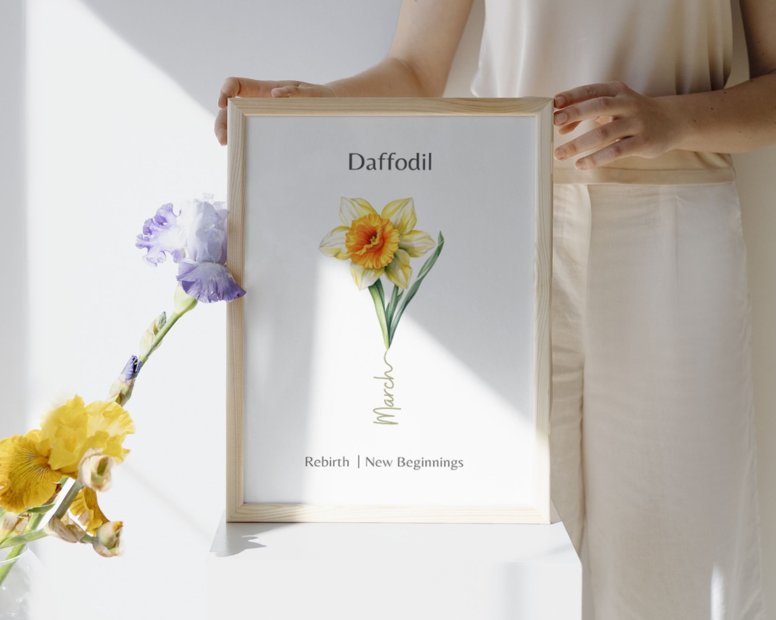 March Birth Month Flower Printable Wall Art, Daffodil Meaning ...