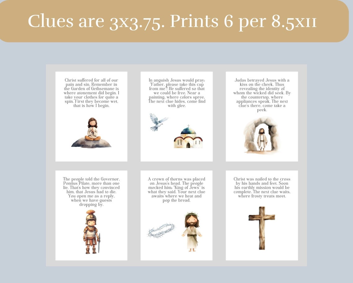 Christian Easter Story Scavenger Hunt: Bible Clues (PDF) - Etsy