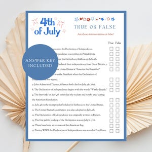 4th of July Trivia Game: USA History, Fun for All Ages (PDF ...