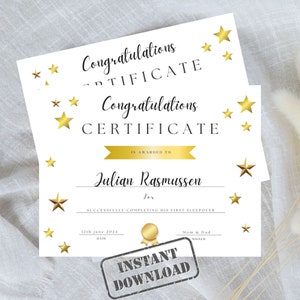 Editable Kids Award Certificate: Gold Star Achievement (printable) - Etsy